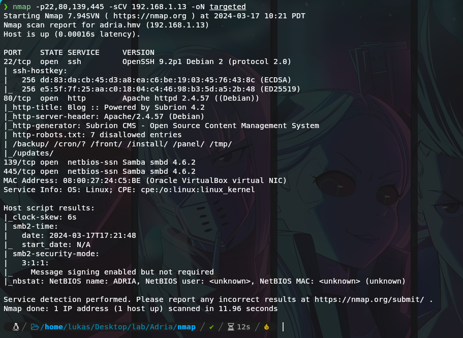 HackMyVM - Adria - Writeup | Kanekik